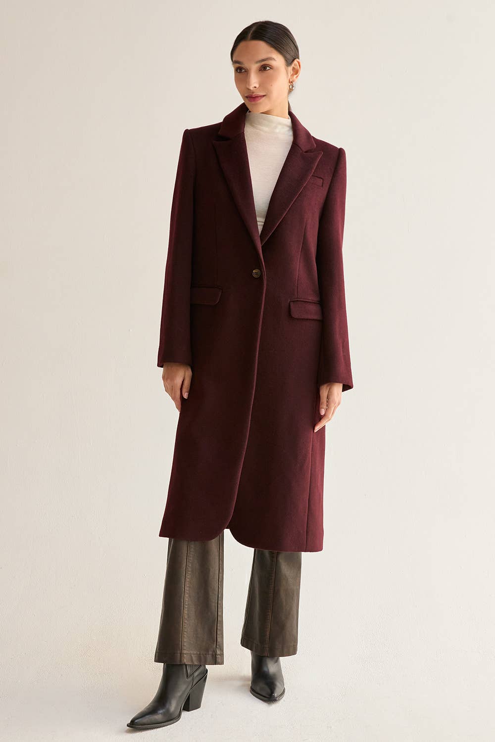 Brushed Wool Blend Coat – Covet